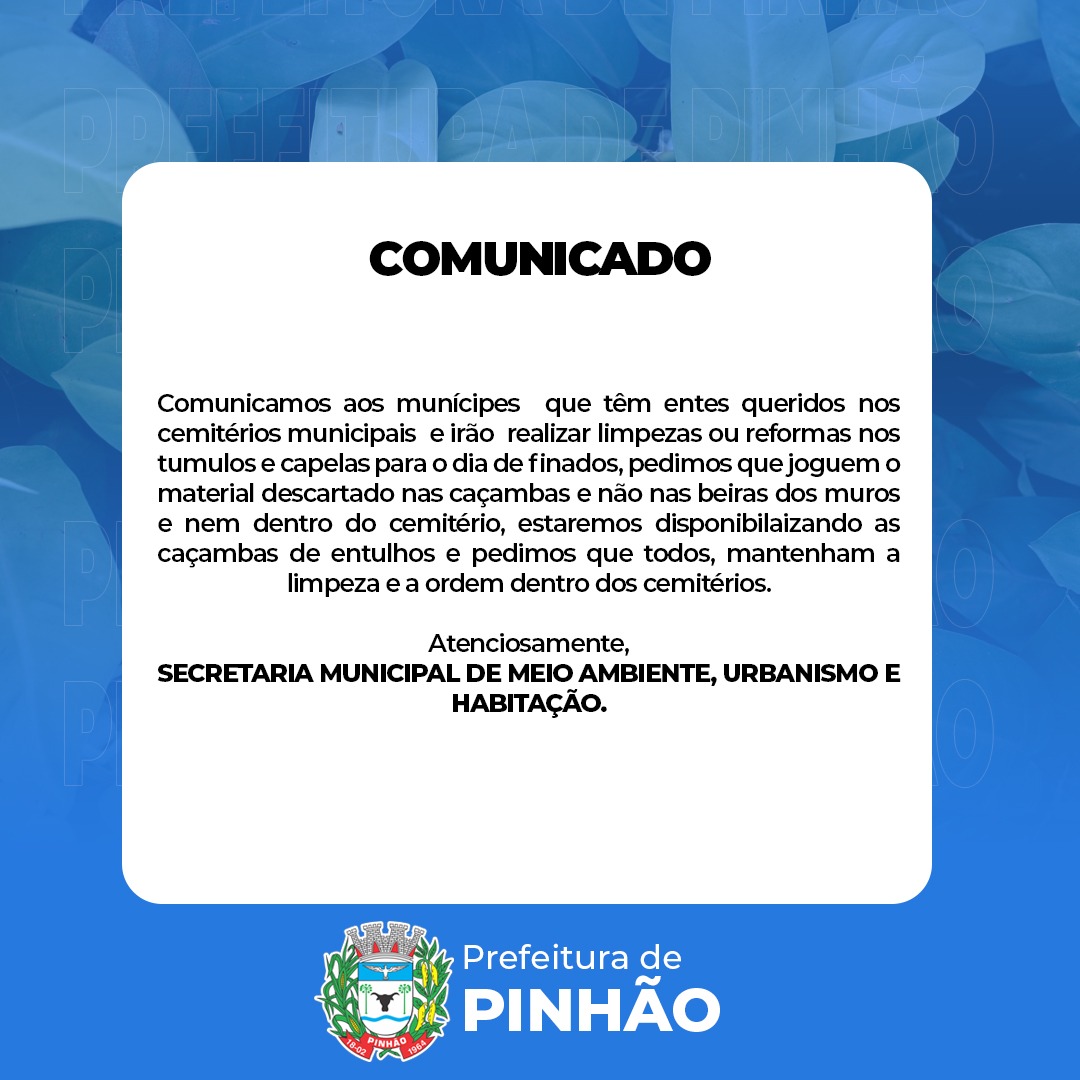 Comunicado Urgente !!! - Prefeitura de Pinhão - PR