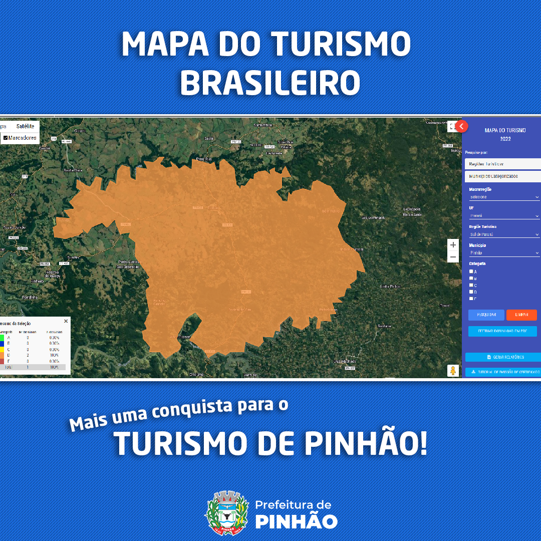 MUNICÍPIO DE PINHÃO RETORNA AO MAPA DO TURISMO BRASILEIRO - Prefeitura ...