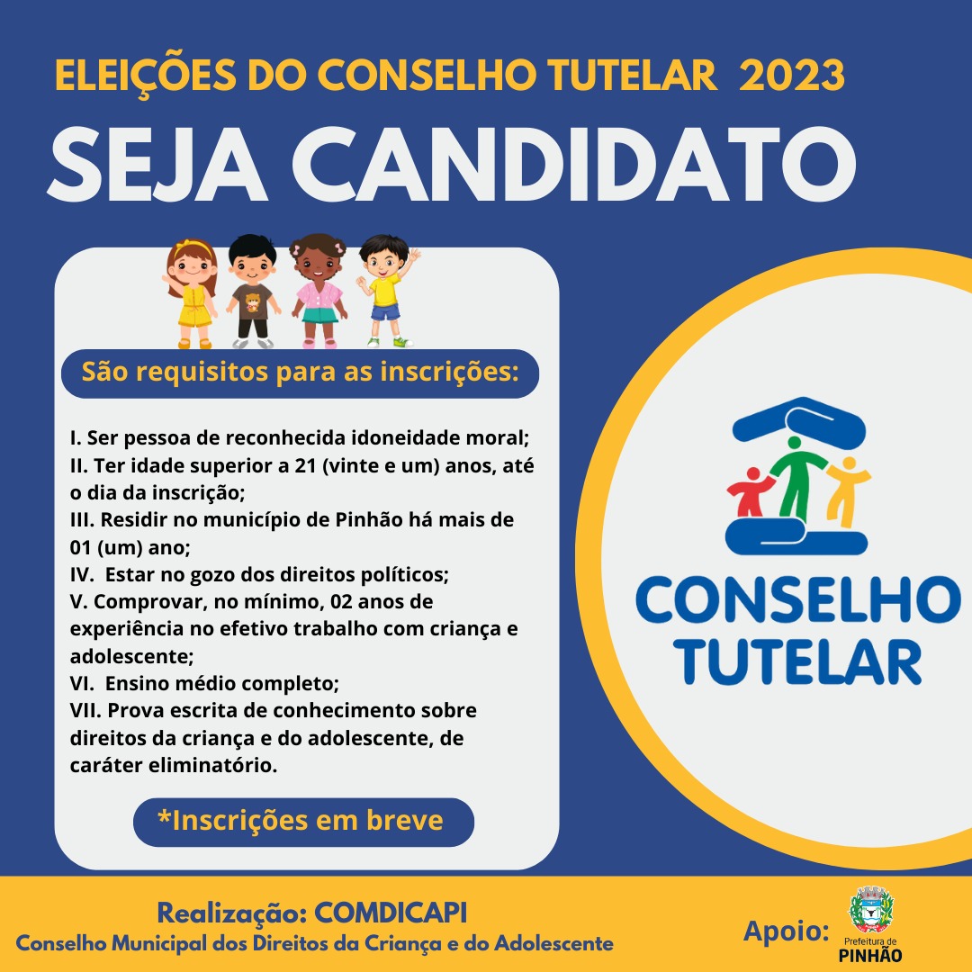 Eleições do Conselho Tutelar 2023 - Prefeitura de Pinhão - PR Eleições do Conselho Tutelar 2023 - Prefeitura de Pinhão - PR