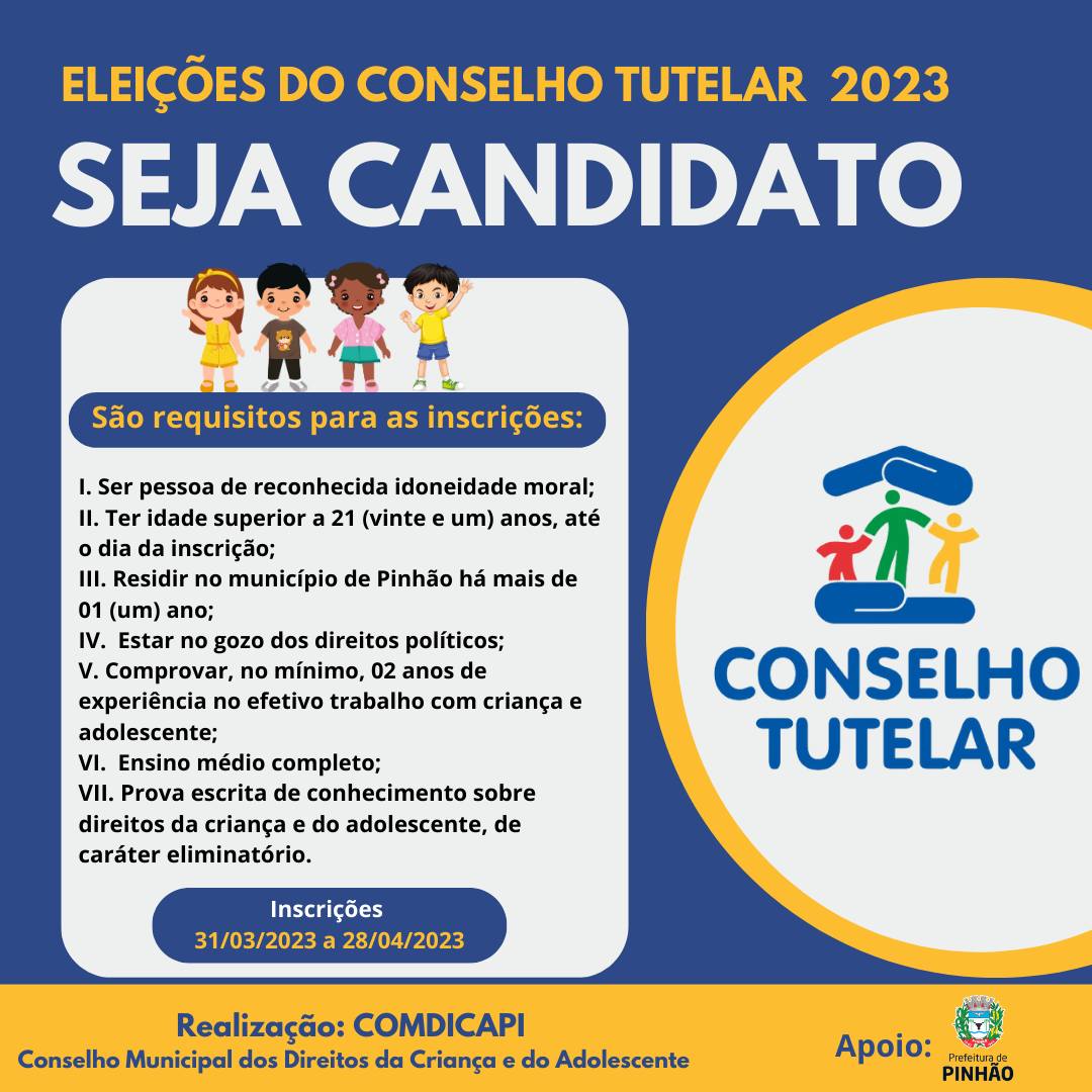 CONSELHO TUTELAR – ELEIÇÕES 2023 - Prefeitura de Pinhão - PR CONSELHO TUTELAR – ELEIÇÕES 2023 - Prefeitura de Pinhão - PR